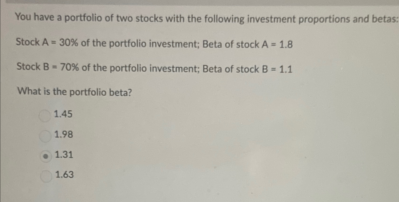 Solved You have a portfolio of two stocks with the following | Chegg.com