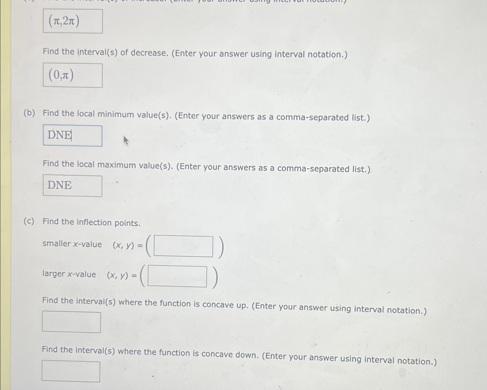 Solved Find the interval(s) ﻿of decrease. (Enter your answer | Chegg.com