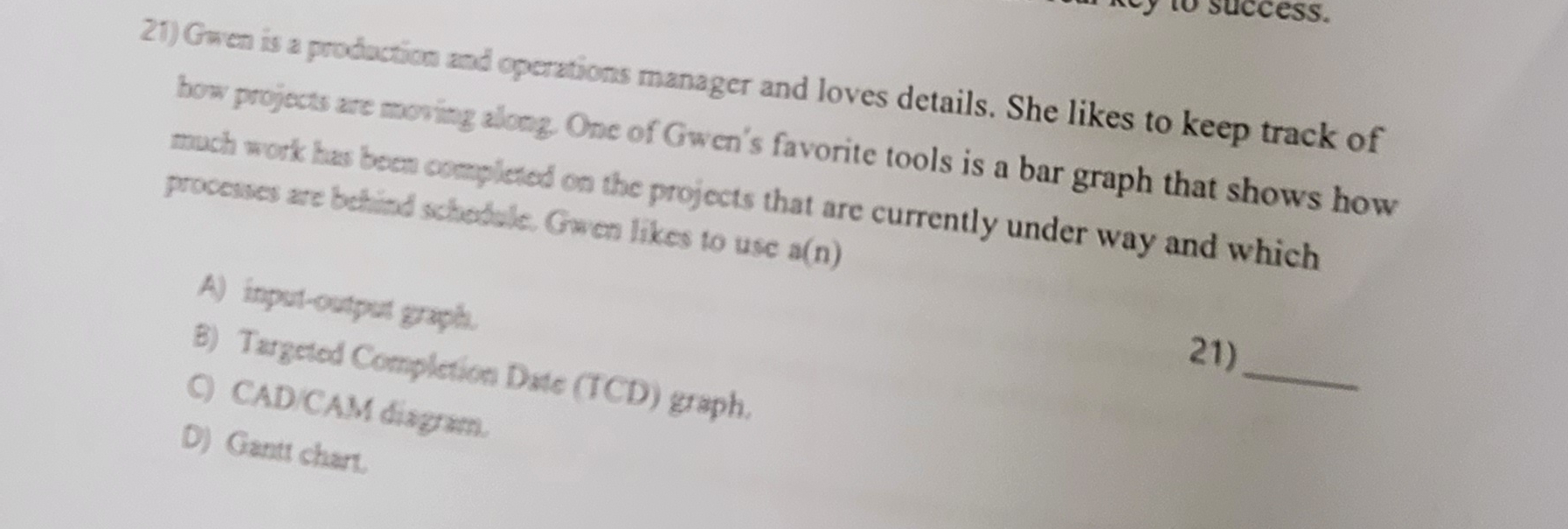 Solved Guren is a prodaction and operations manager and | Chegg.com