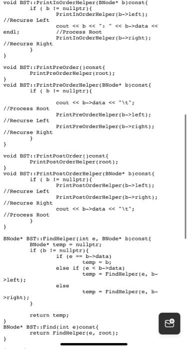 Solved You will implement a simple BST class that has an | Chegg.com