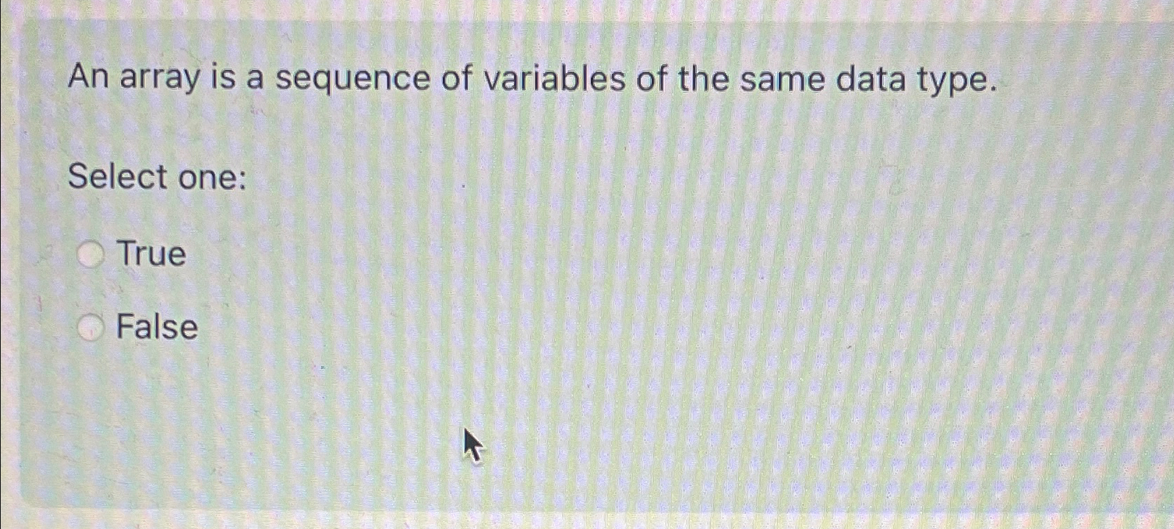 Solved An array is a sequence of variables of the same data | Chegg.com