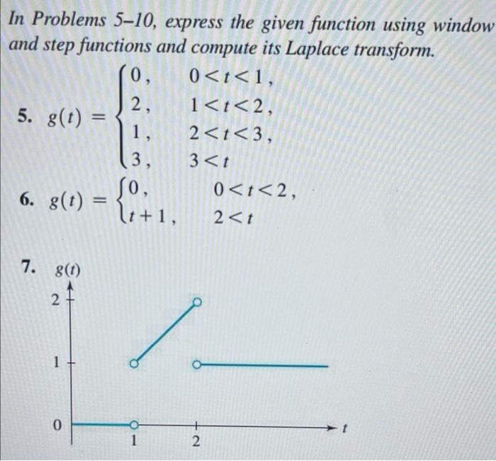 Solved In Problems 5-10, express the given function using | Chegg.com