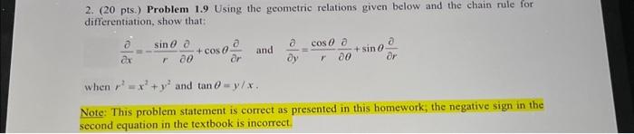 Solved 2. (20 pts.) Problem 1.9 Using the geometric | Chegg.com