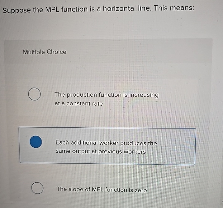 Solved Suppose the MPL function is a horizontal line. This | Chegg.com