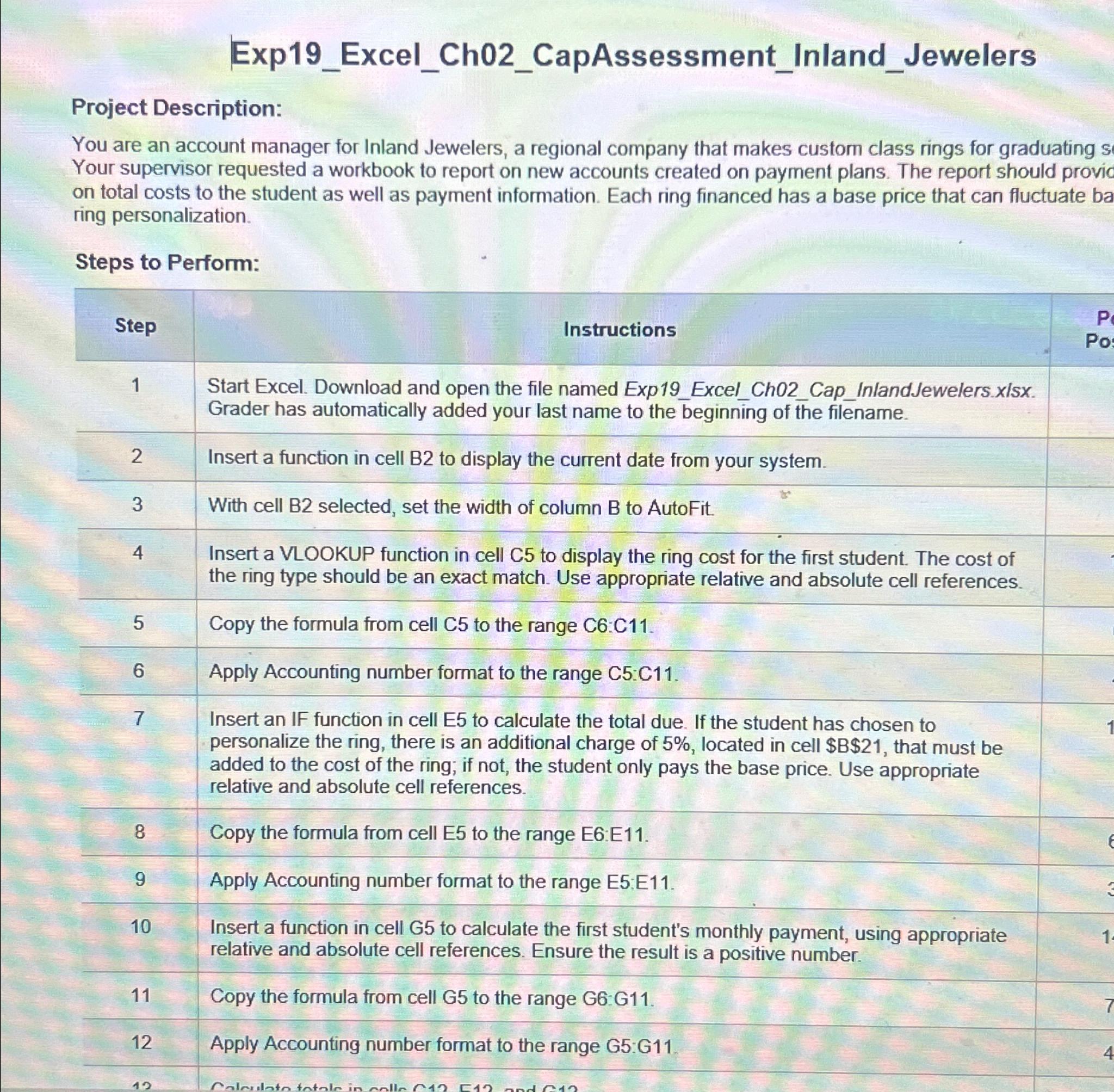 Solved Exp19_Excel_Ch02_CapAssessment_Inland_JewelersProject | Chegg.com