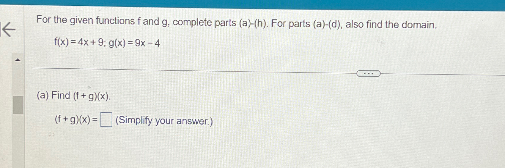 Solved For the given functions f ﻿and g, ﻿complete parts | Chegg.com