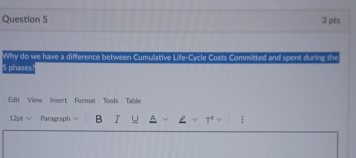 Solved Question 5 3 pts Why do we have a difference between | Chegg.com