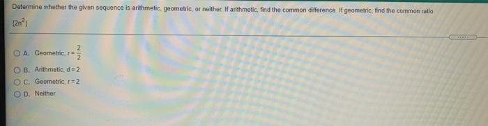Solved Determine whether the given sequence is arithmetic, | Chegg.com