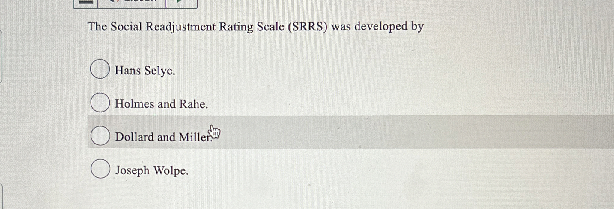 Solved The Social Readjustment Rating Scale (SRRS) ﻿was | Chegg.com