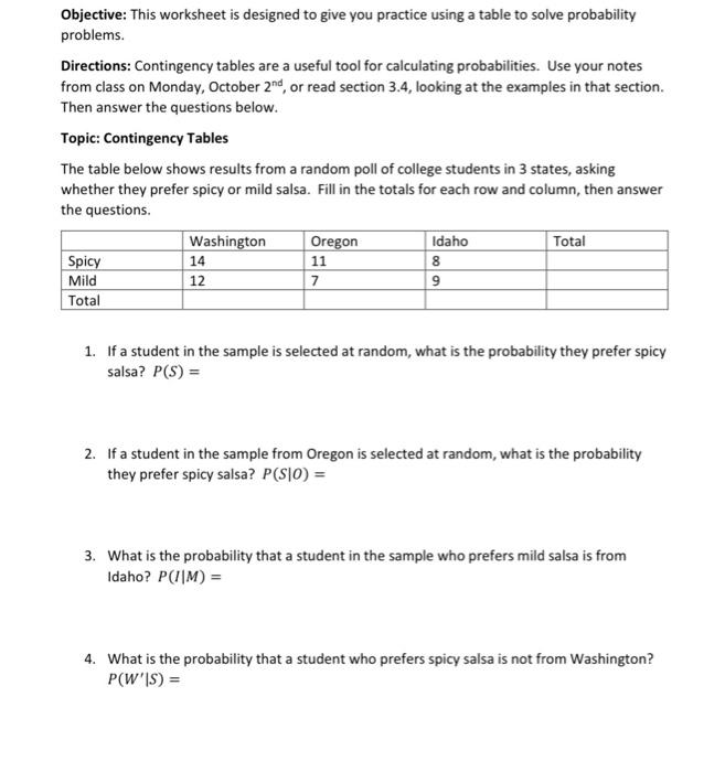 Solved Objective: This worksheet is designed to give you | Chegg.com