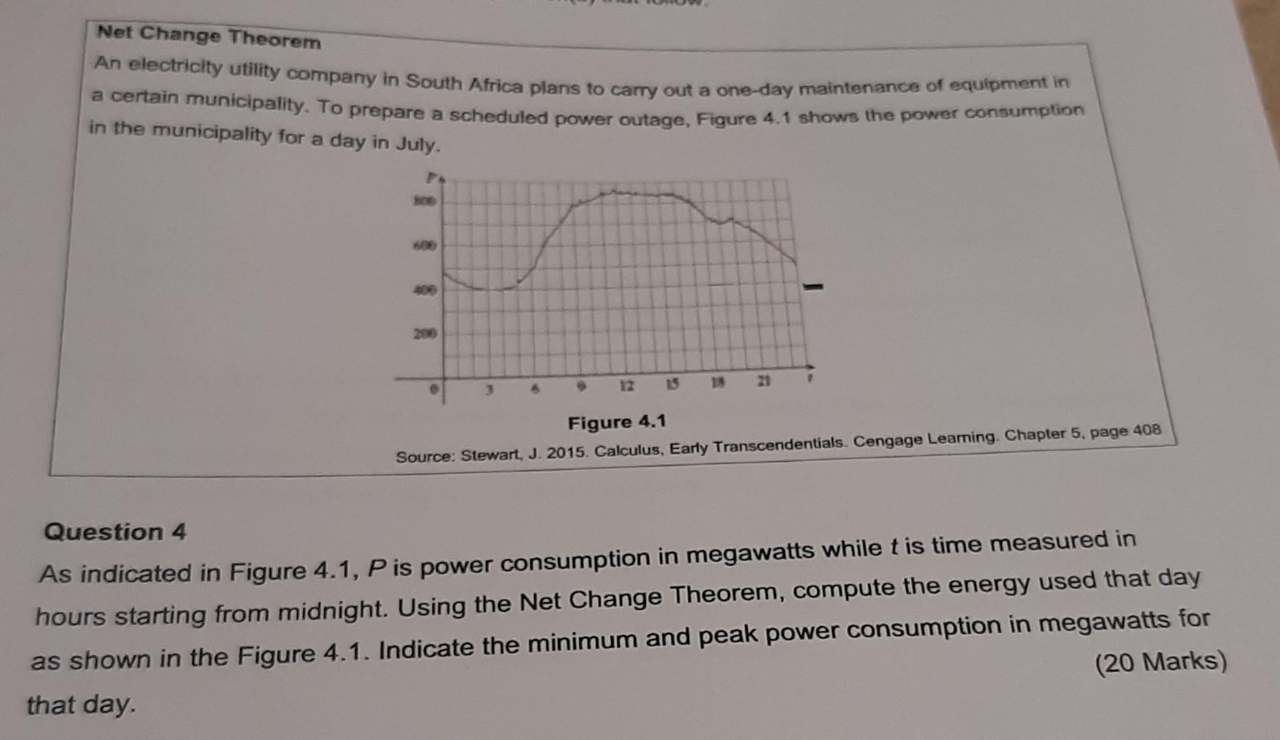 Solved Net Change Theorem An electricity utility company in | Chegg.com