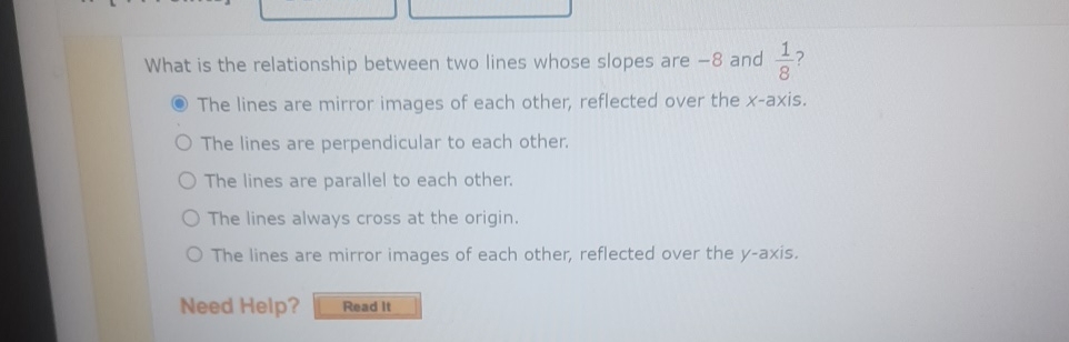 Solved What is the relationship between two lines whose | Chegg.com