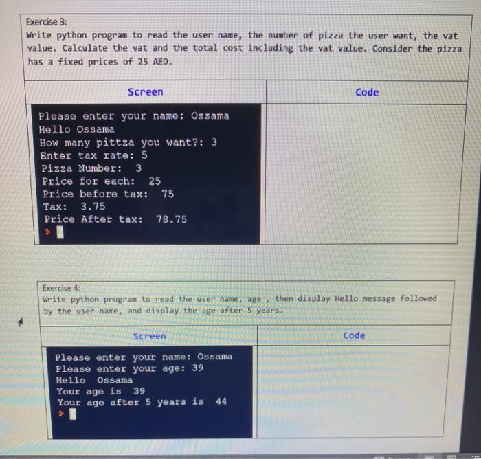 Solved Exercise 1: Calculate area of shapes for triangle and | Chegg.com