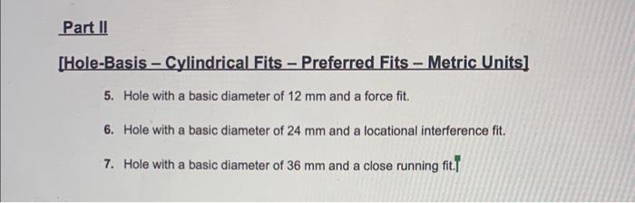 Solved finding max/min diameter limit of clearance of the | Chegg.com