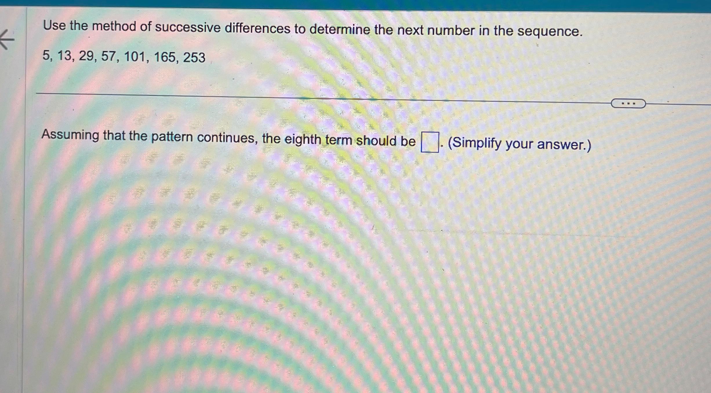 Solved Use the method of successive differences to determine | Chegg.com