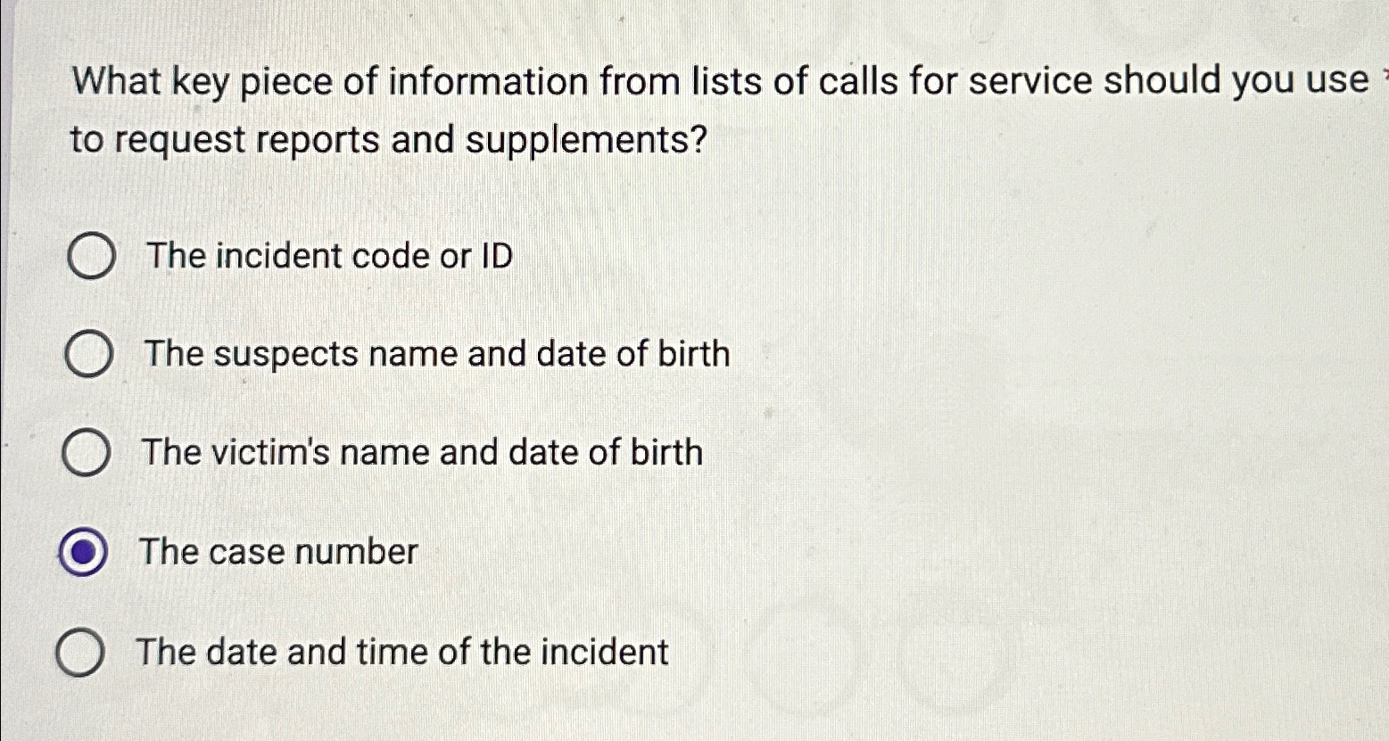 Solved What key piece of information from lists of calls for | Chegg.com