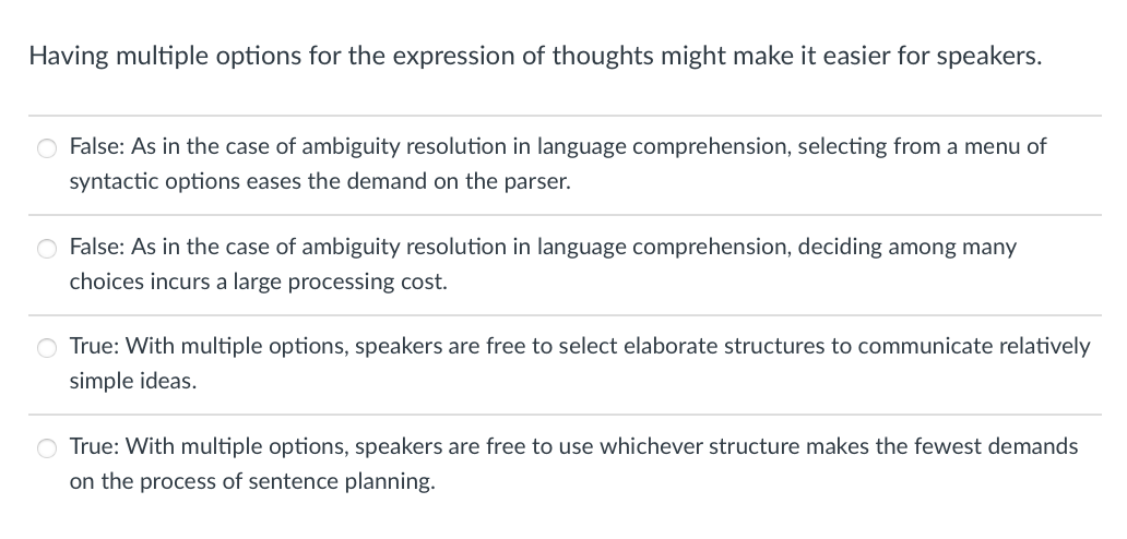Solved Having multiple options for the expression of | Chegg.com
