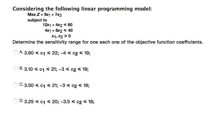 Solved 18. Solve the following linear programming model | Chegg.com