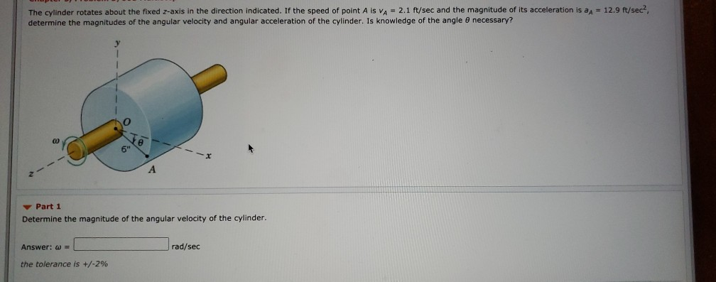 Solved The cylinder rotates about the fixed z-axis in the | Chegg.com