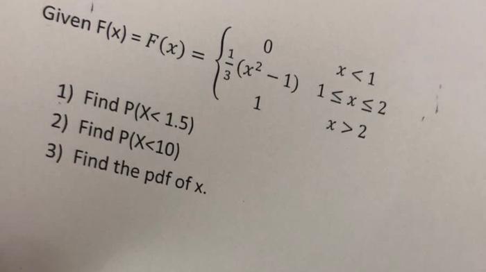 Solved Given F(x)= F(x) = {$0²_ 1 1) Find P(X