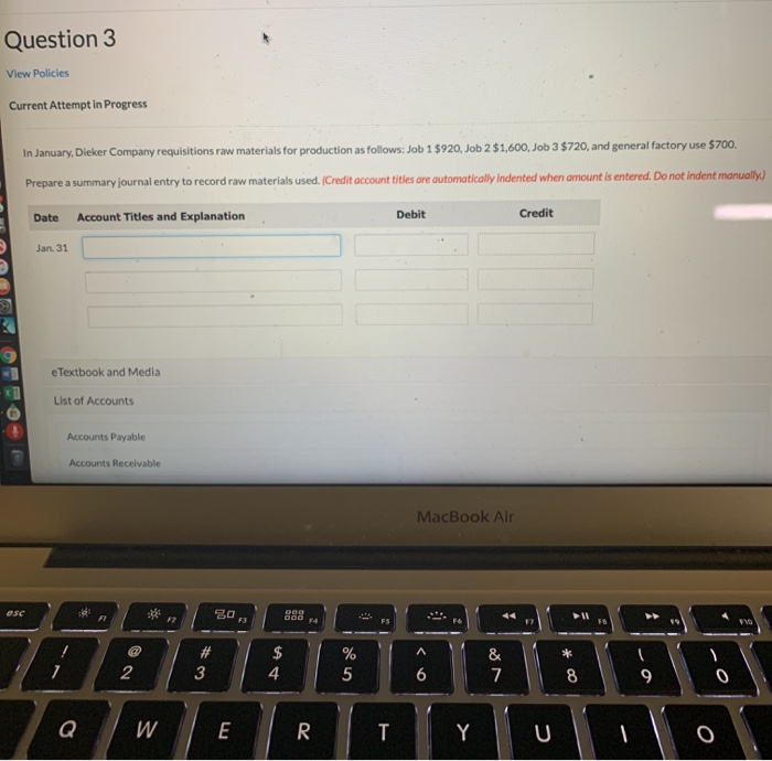 Solved Question 3 View Policies Current Attempt in Progress | Chegg.com
