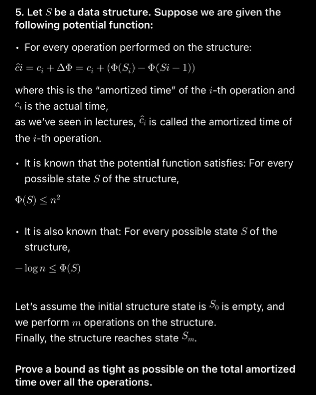 Solved Let S ﻿be a data structure. Suppose we are given the | Chegg.com
