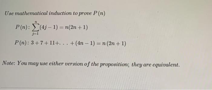 Solved Use mathematical induction to prove P(n) P(n): (4; – | Chegg.com