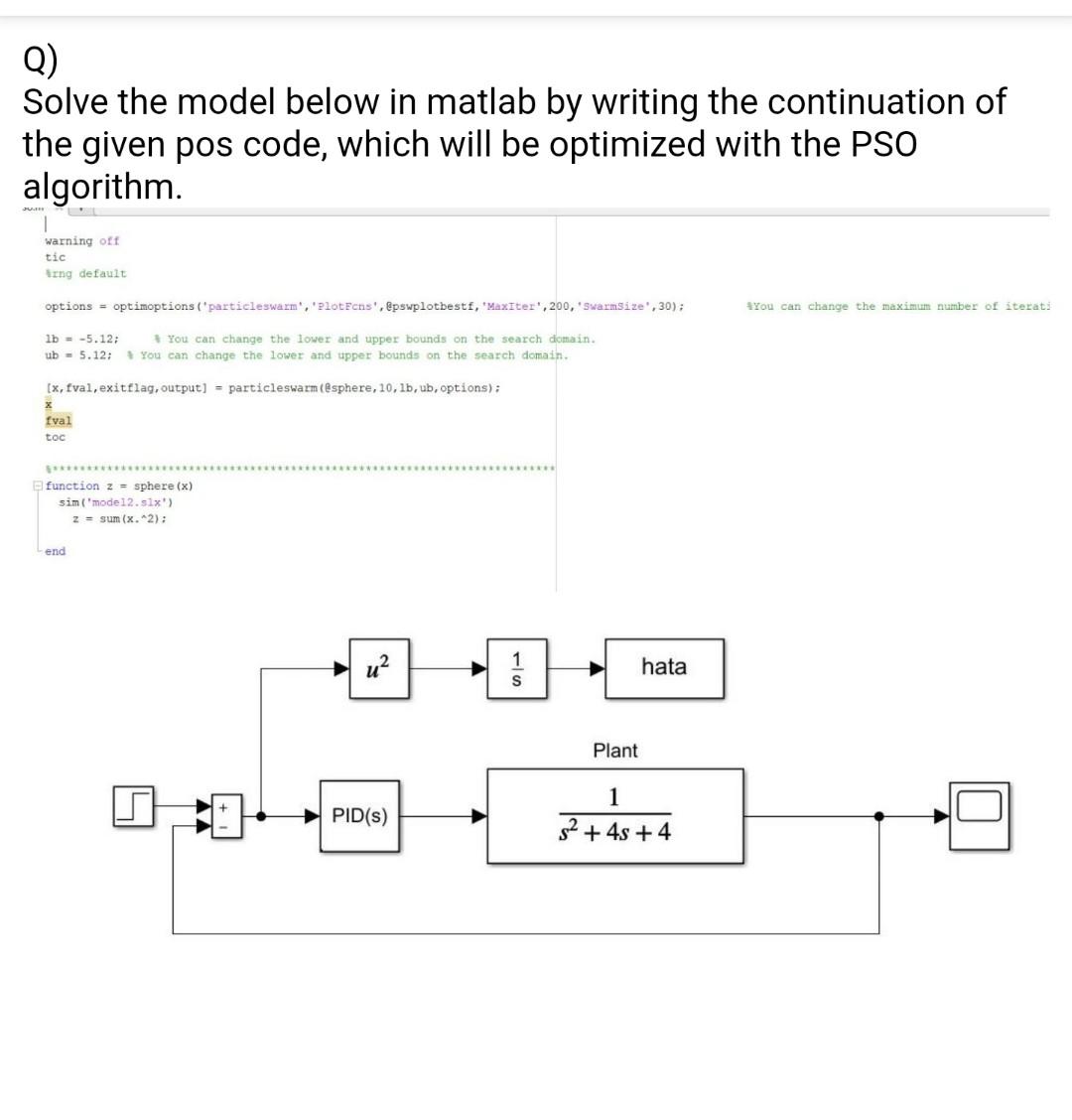 Solved Q) Solve the model below in matlab by writing the | Chegg.com