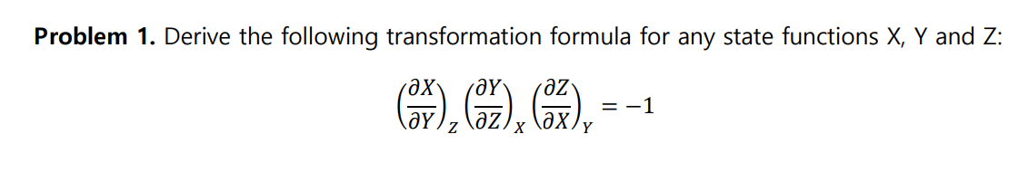 Solved Problem 1. ﻿Derive the following transformation | Chegg.com
