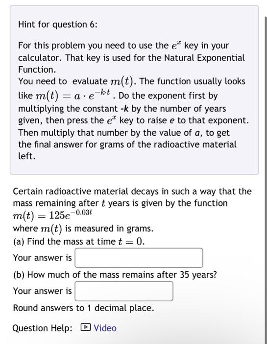 Solved Hint for question 6: For this problem you need to use | Chegg.com
