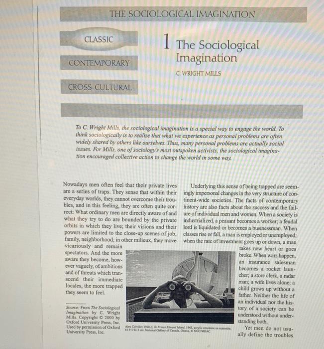 1. How does Mills define the relationship between | Chegg.com