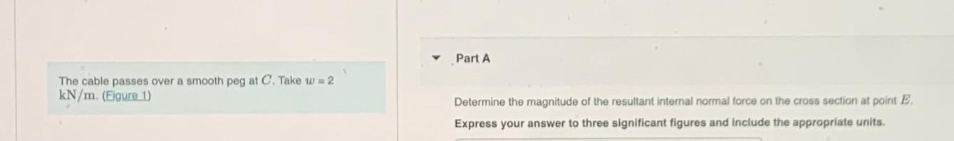 The cable passes over a smooth peg at C. Take w=2 | Chegg.com