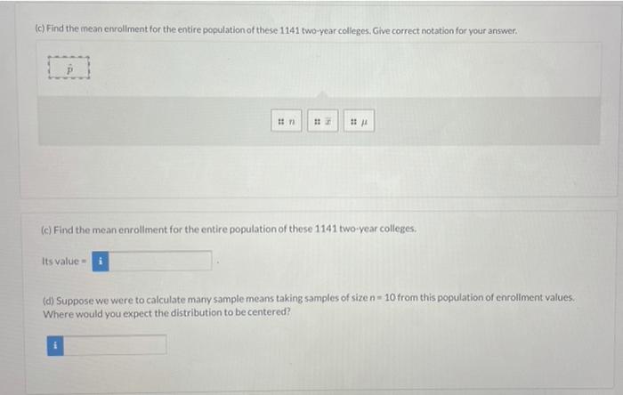 Enrollment at Two-Year Colleges The dataset | Chegg.com