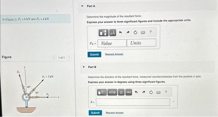 Solved In (Equie 1),F1=6kN and F3=4kN. Determine the | Chegg.com