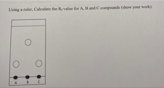 Solved Using a ruler, Calculate the Rr value for A, B and C | Chegg.com