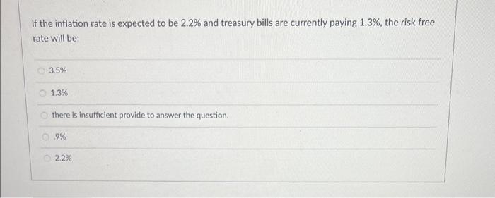Solved If the inflation rate is expected to be 2.2% and | Chegg.com
