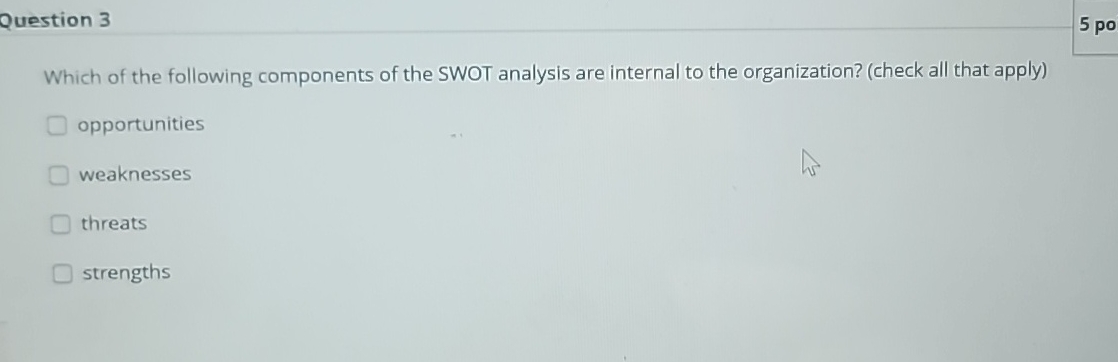 Solved Question 3Which of the following components of the | Chegg.com
