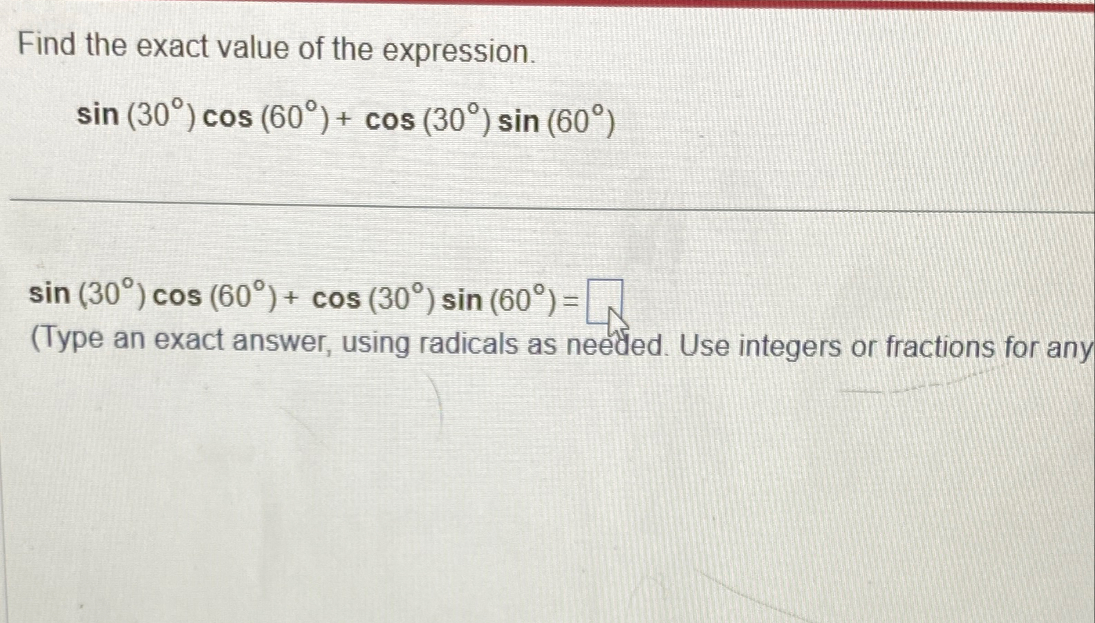 Solved Find the exact value of the | Chegg.com