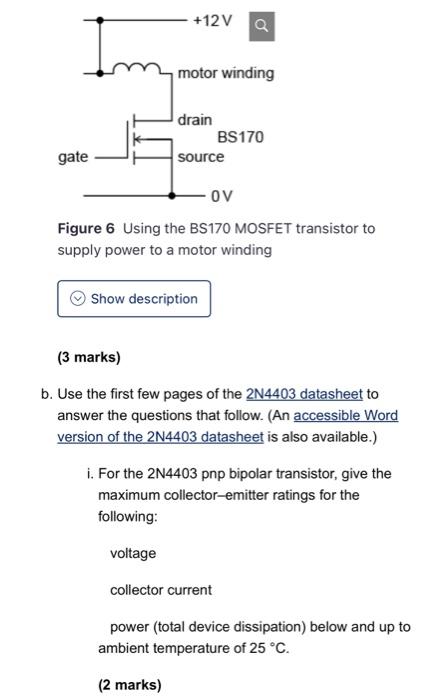 Solved Question 11 Motor drivers (20 marks) You will be able | Chegg.com