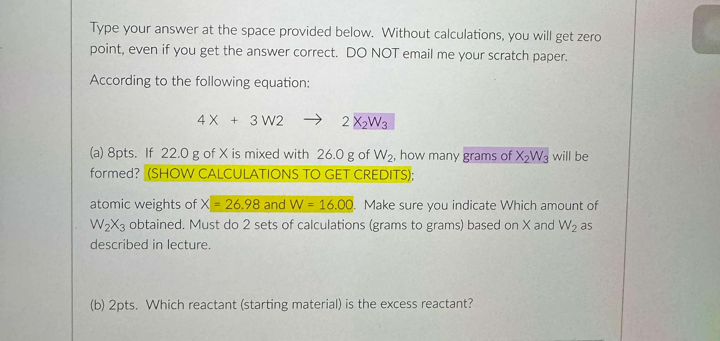 Solved Type your answer at the space provided below. Without | Chegg.com