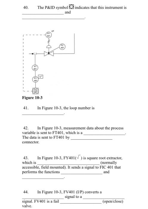 Solved 40. The P&ID symbol indicates that this instrument is | Chegg.com