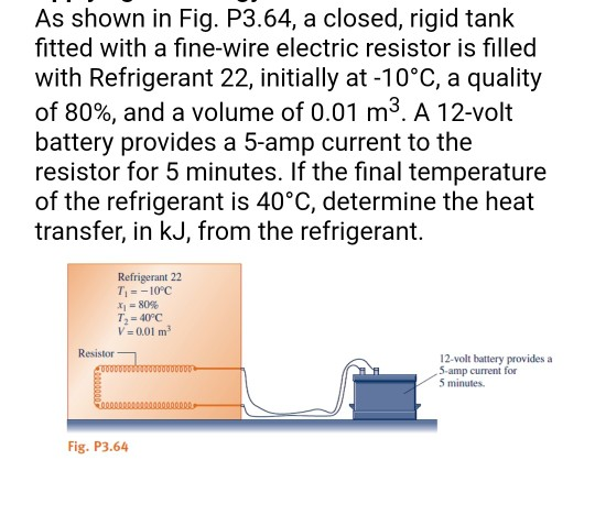 Solved As shown in Fig. P3.64, a closed, rigid tank fitted | Chegg.com
