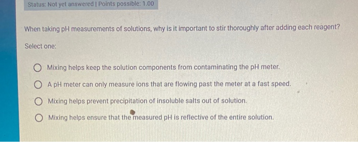 Solved Status: Not yet answered Points possible: 1.00 When | Chegg.com