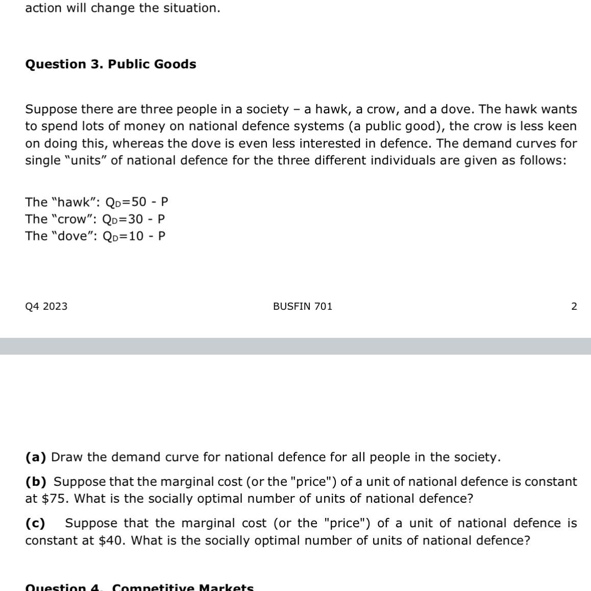 Solved Question 3. ﻿Suppose there are three people in a | Chegg.com