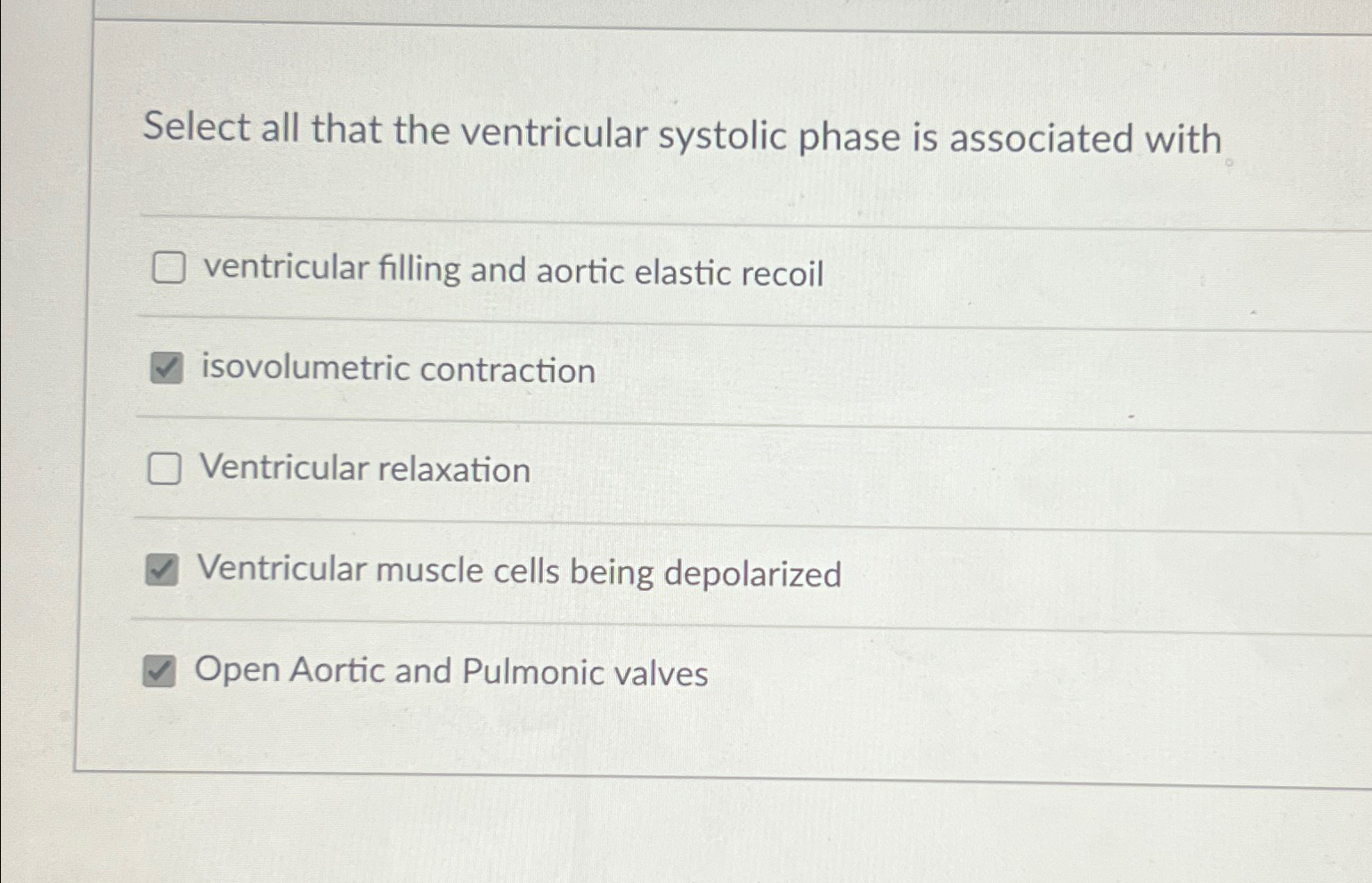 Solved Select all that the ventricular systolic phase is | Chegg.com