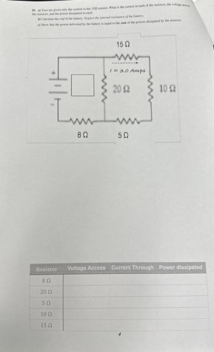 Solved Resistor Voltage Across Current Through Power | Chegg.com