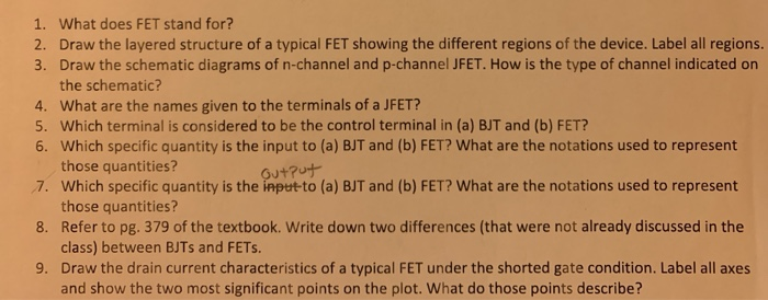 Solved 1. What does FET stand for? 2. Draw the layered | Chegg.com