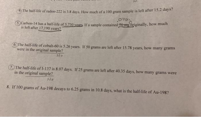 Solved No 3) The half-life of plutonium-239 is 24,300 years. | Chegg.com