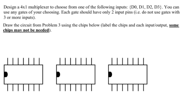 Solved Design a 4x1 ﻿multiplexer to choose from one of the | Chegg.com
