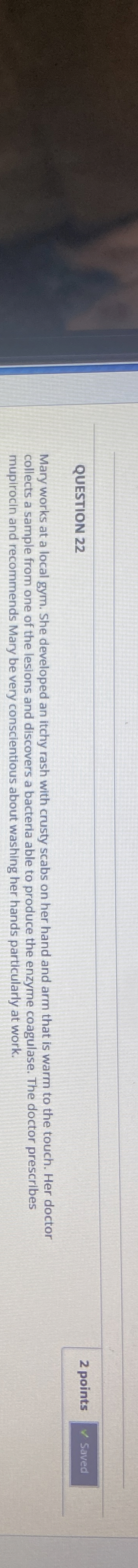 Solved QUESTION 222 ﻿pointsMary works at a local gym. She | Chegg.com